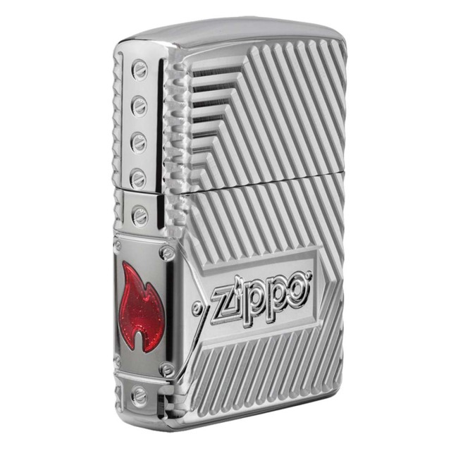 Zippo ジッポー アーマー 360度 彫刻 炎 アイコンフレーム ARMOR BOLTS DESIGN Armor 360°Multi ...