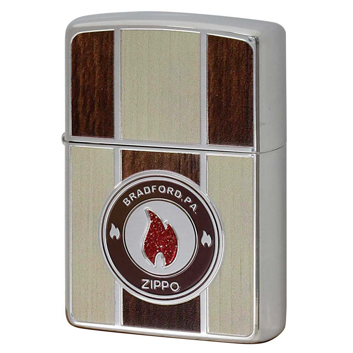 Zippo ジッポー ウッド風 炎 アイコンフレーム ブラウン ZIPPO LOGO FRAME 2SI-FLBW｜Zippo専門店フラミンゴ：本店