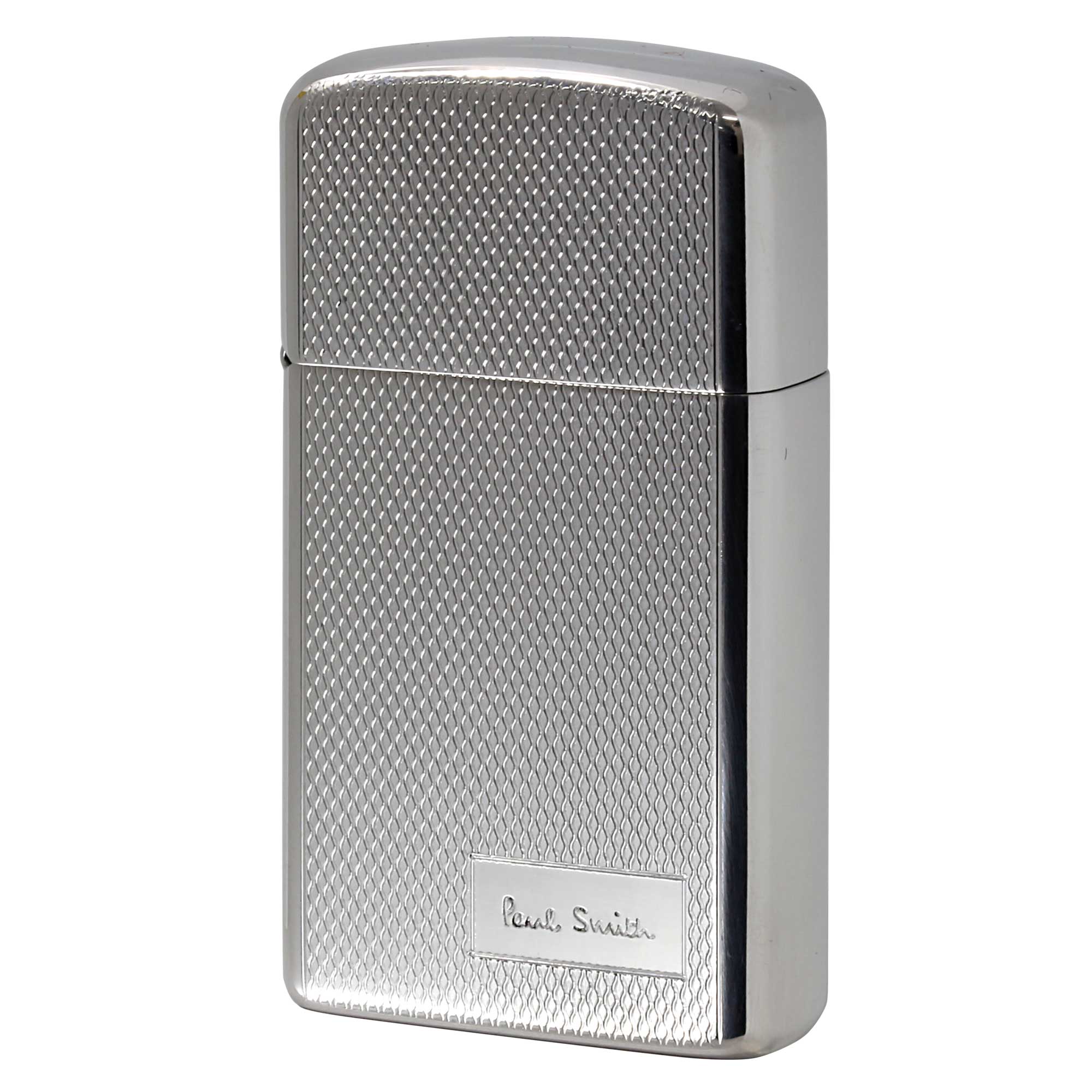 絶版/ヴィンテージ Zippo ジッポー 中古 2000年製造ZIPPO Paul Smith ポール・スミス スリム アルミケース SLIM Aluminum case ロゴ エンジンタン ...