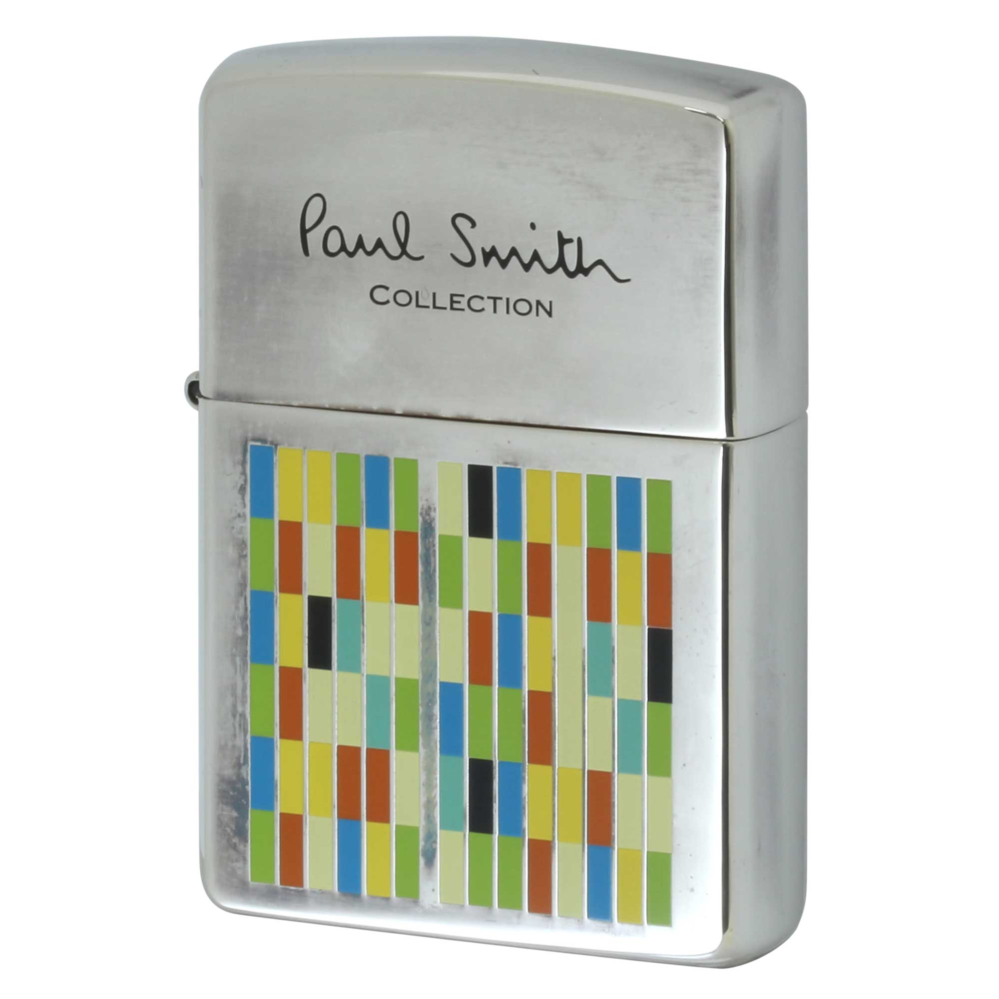 絶版/ヴィンテージ Zippo ジッポー 中古 2002年製造ZIPPO Paul Smith Collection シグネチャーストライプ 組み合わせVer. [B]使用感ありやや傷汚れあり ...