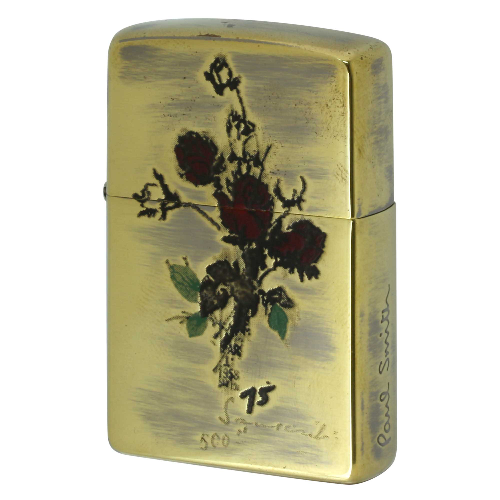 絶版/ヴィンテージ Zippo ジッポー 中古 2006年製造ZIPPO Paul Smith ROSE 薔薇 ブラスイブシ仕上げ [B]使用感ありやや傷汚れあり｜Zippo専門店フラミンゴ：本店