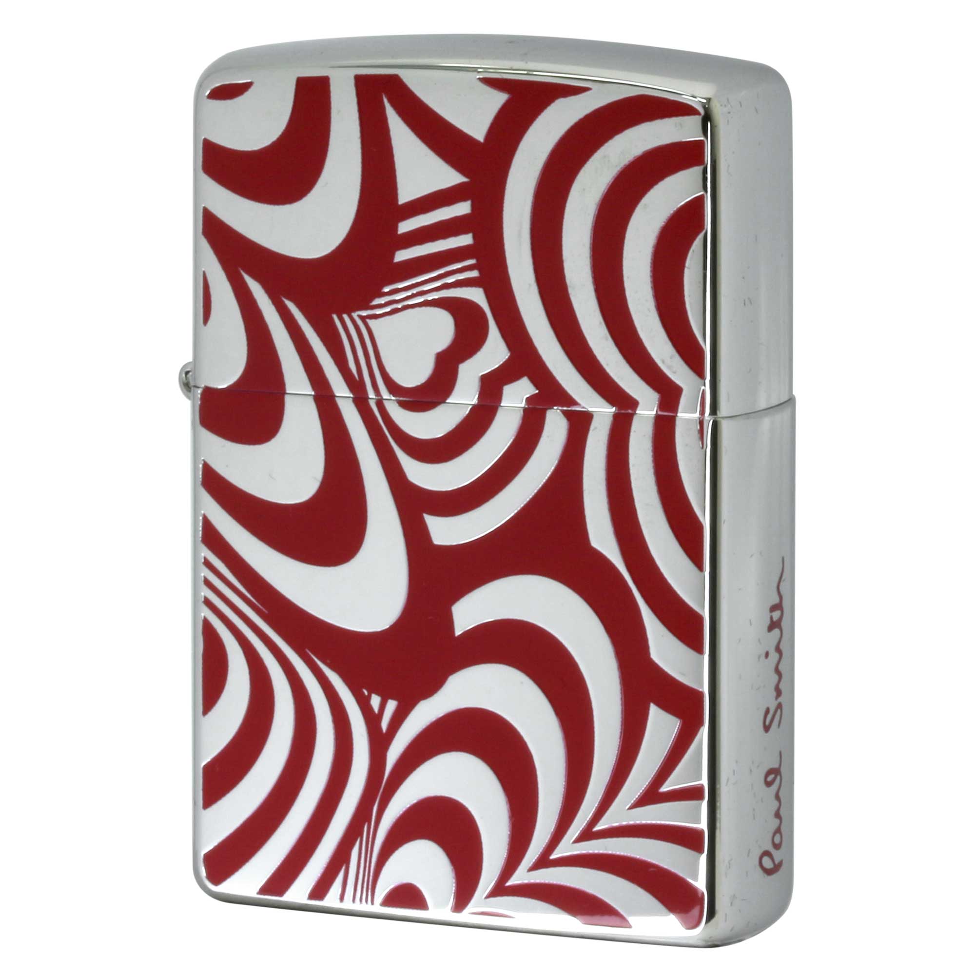 絶版/ヴィンテージ Zippo ジッポー 中古 2006年製造ZIPPO Paul Smith Heart 重なるハート柄 赤 [S]ほぼ新品同様｜Zippo専門店フラミンゴ：本店