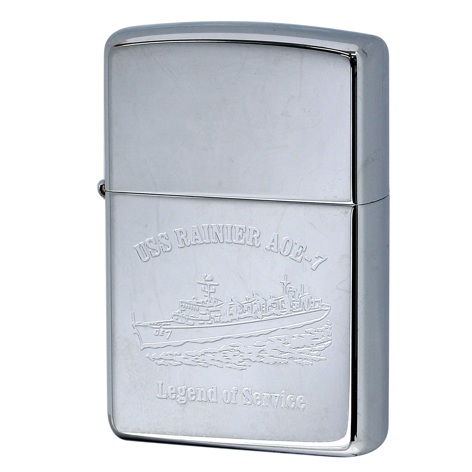 絶版/ヴィンテージ Zippo ジッポー 中古 2003年製造USS Rainier AOE-7 アメリカ海軍 高速戦闘支援艦 [S]ほぼ新品 ...