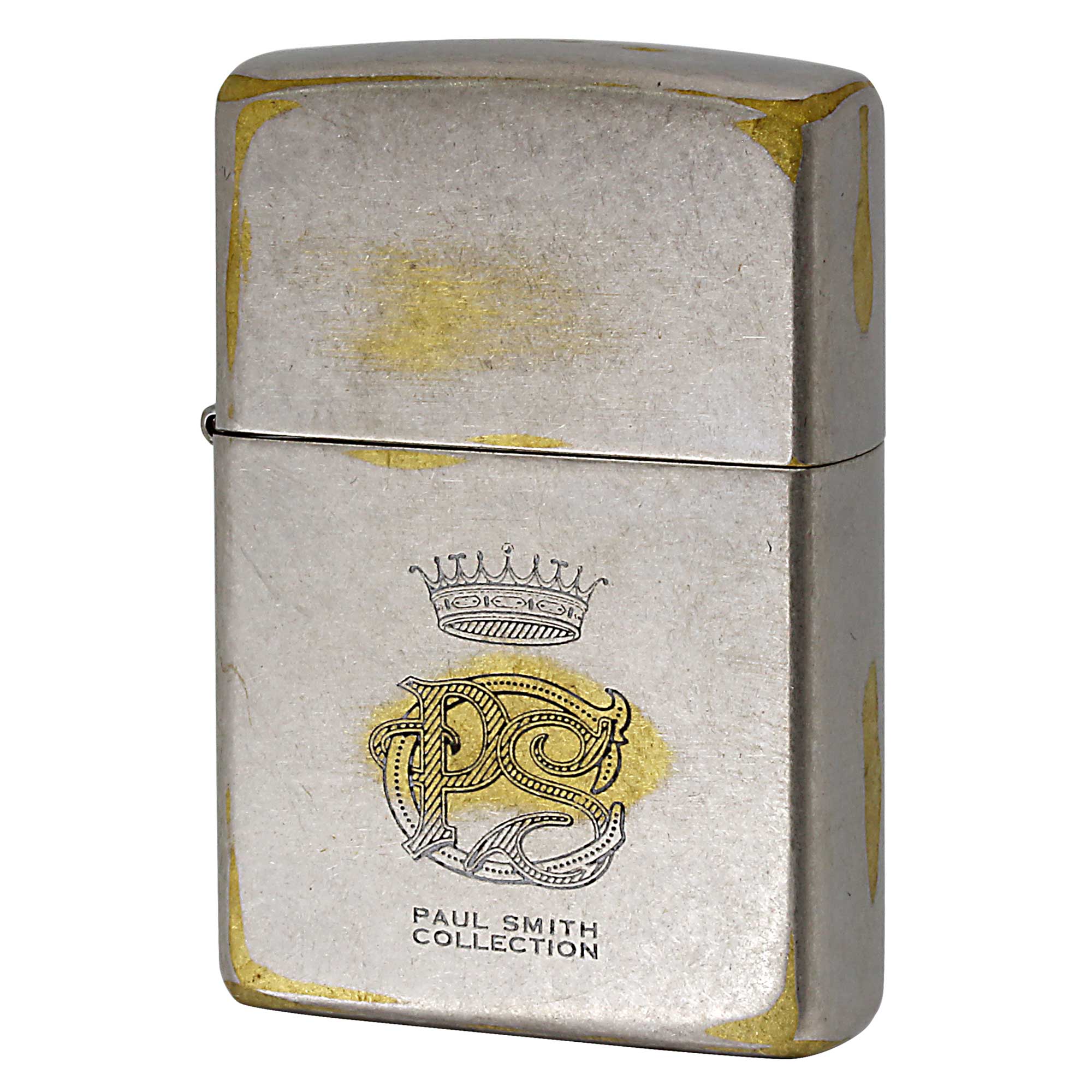絶版/ヴィンテージ Zippo ジッポー 中古 2016年製造ZIPPO Paul Smith Collection 王冠 エッチング バレル加工 ダメージ仕上げ [S]ほぼ新品同様 ...